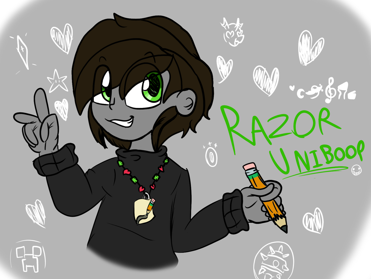 #3020340 - safe, artist:razoruniboop, oc, oc:funny jo, oc:midnight wave ...