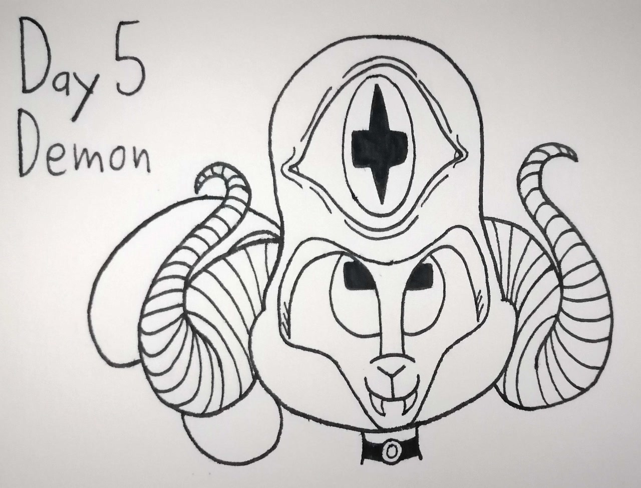 #3020715 - safe, artist:spoopygirl, pom (tfh), demon, sheep, them's ...