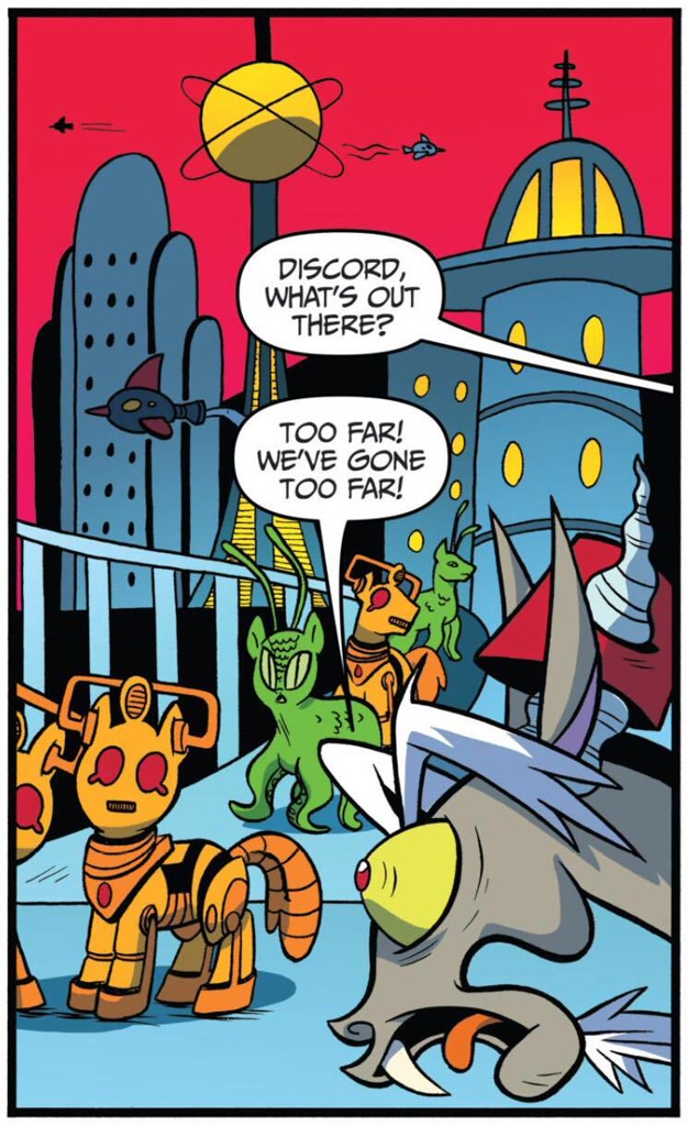 #3021076 - safe, artist:brenda hickey, idw, discord, alien, alien pony ...