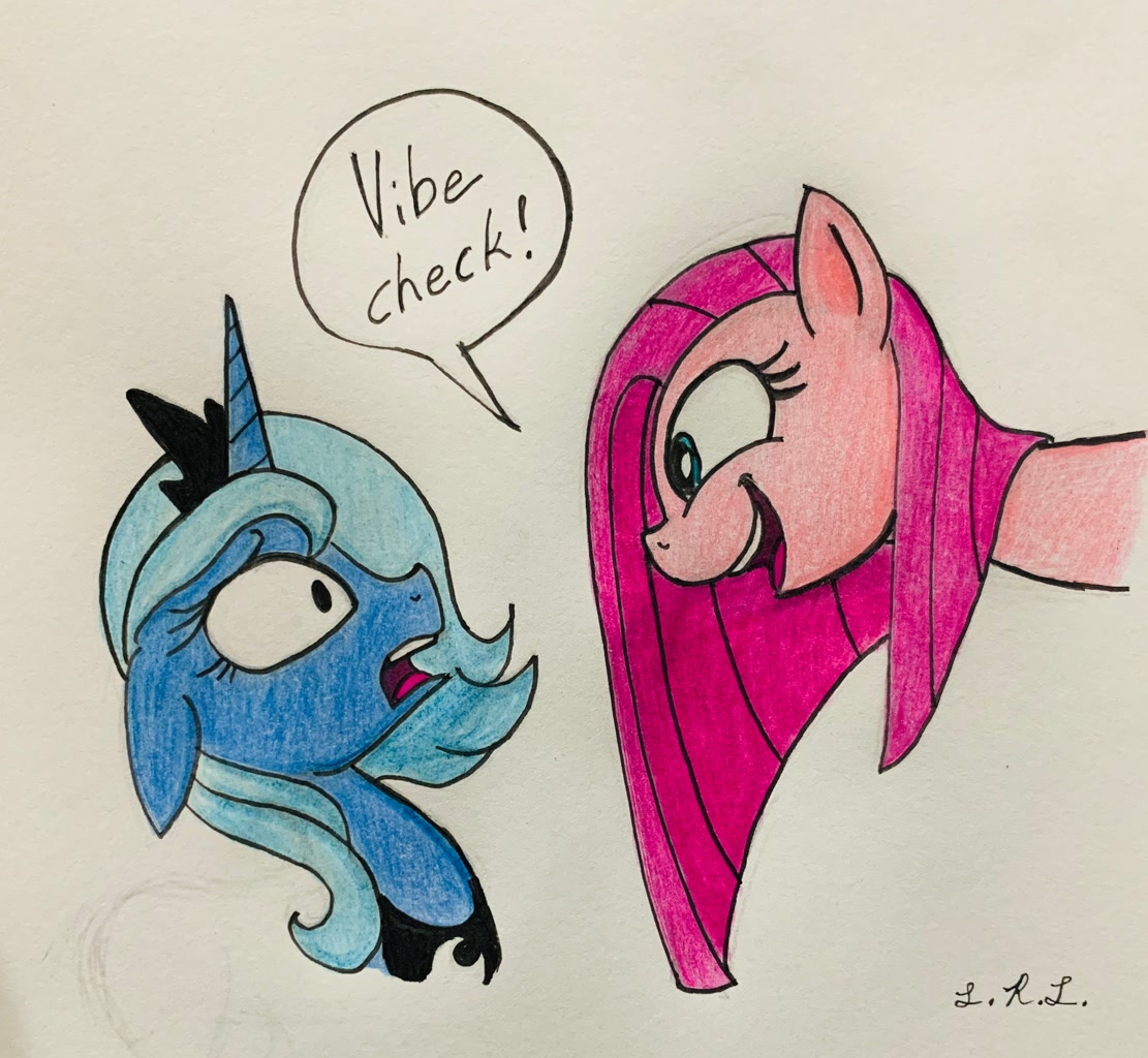 #3021983 - safe, artist:littlemissyxdl, pinkie pie, princess luna ...