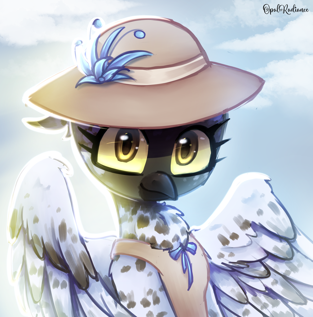 #3022657 - safe, artist:opal_radiance, oc, oc only, unnamed oc, griffon, cloud, eyelashes ...