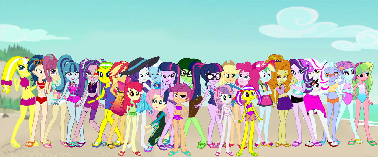 #3022678 - safe, artist:ajosterio, adagio dazzle, apple bloom ...