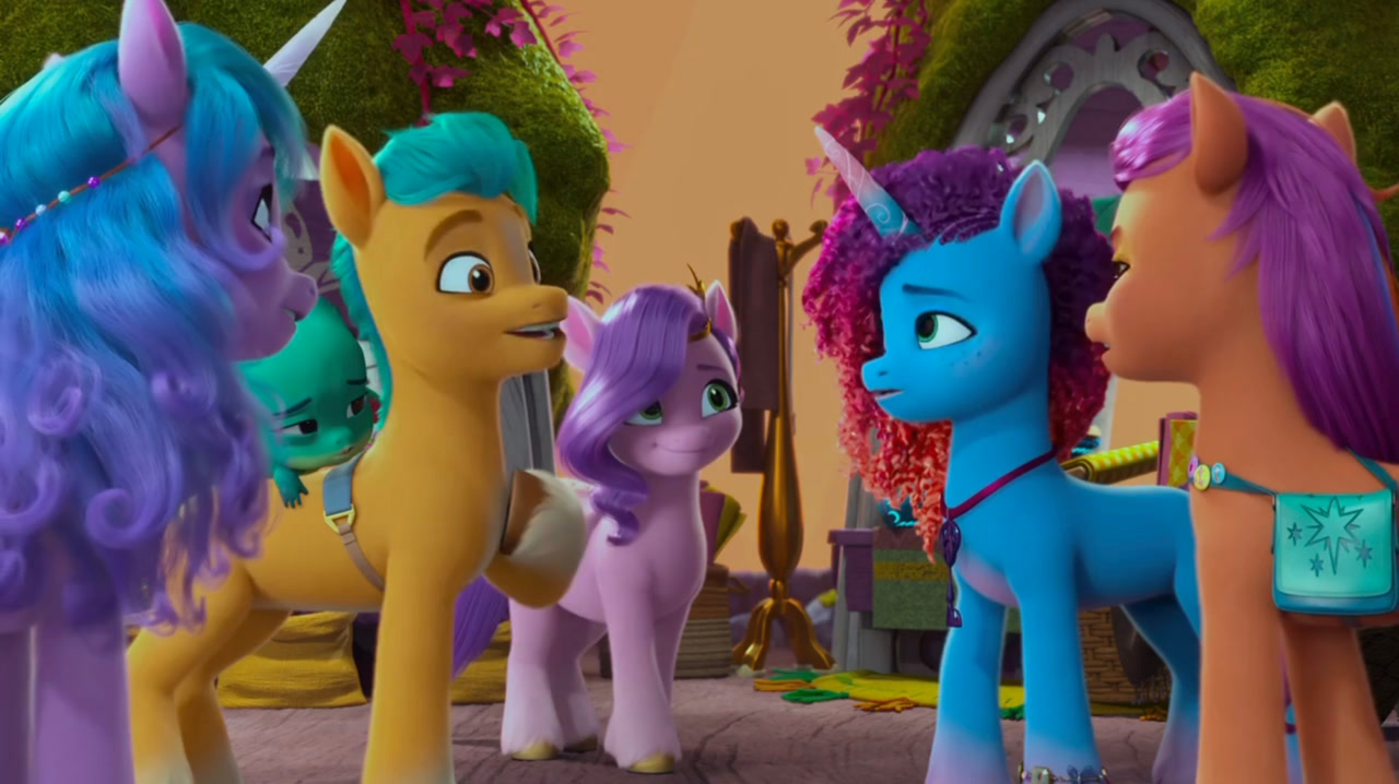 #3210670 - safe, screencap, hitch trailblazer, izzy moonbow, misty brightdawn, pipp petals ...