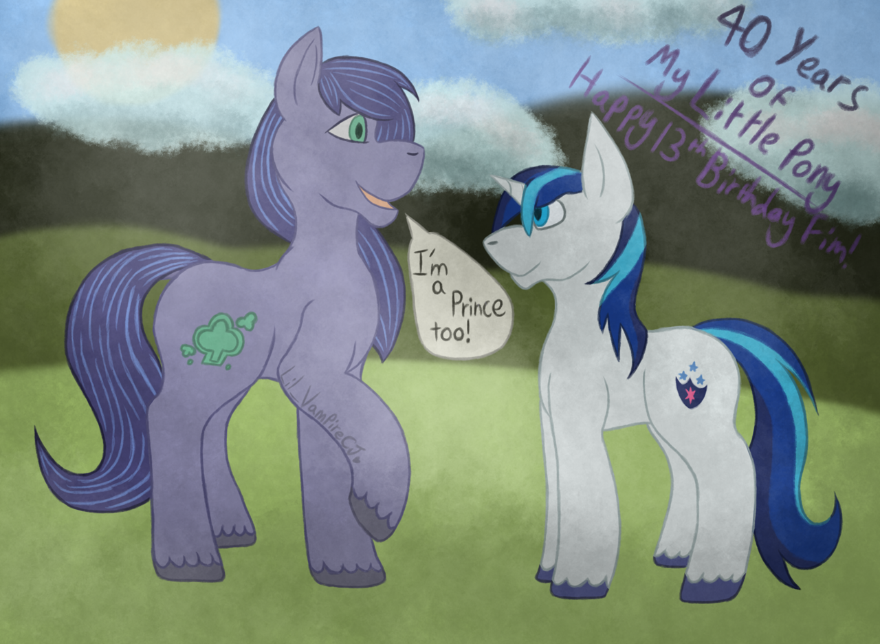 #3216142 - safe, artist:lil_vampirecj, clever clover, shining armor ...