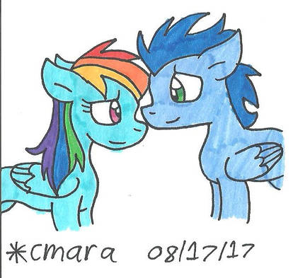 #3216930 - safe, artist:cmara, rainbow dash, soarin', pegasus, pony ...