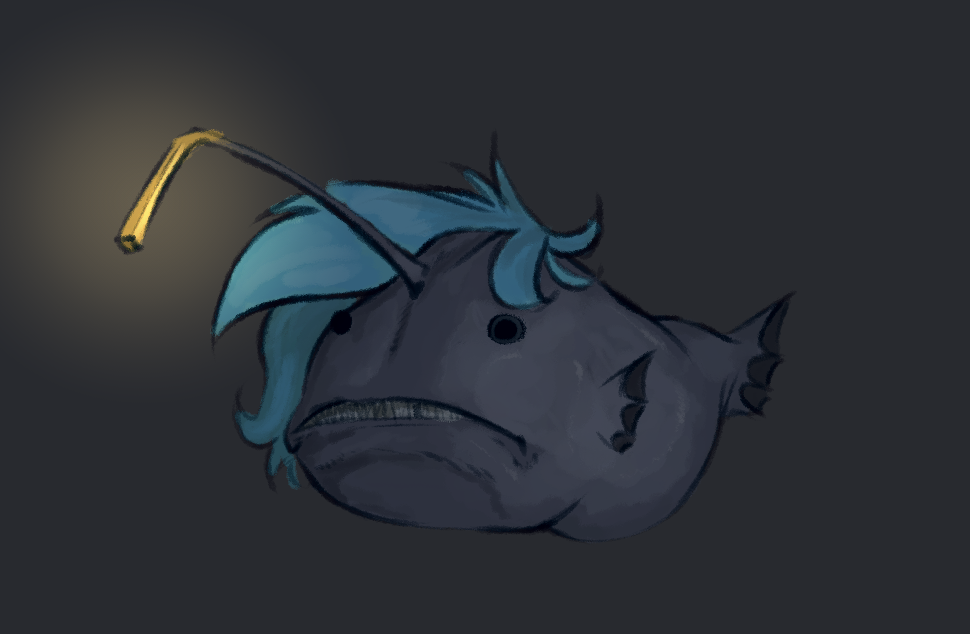 #3216984 - safe, artist:stray prey, oc, oc only, oc:panne, angler fish ...