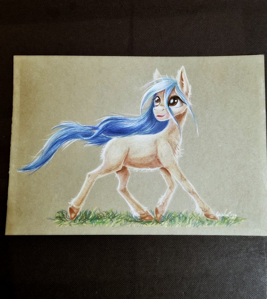 #3217663 - safe, artist:cahandariella, earth pony, colored pencil ...