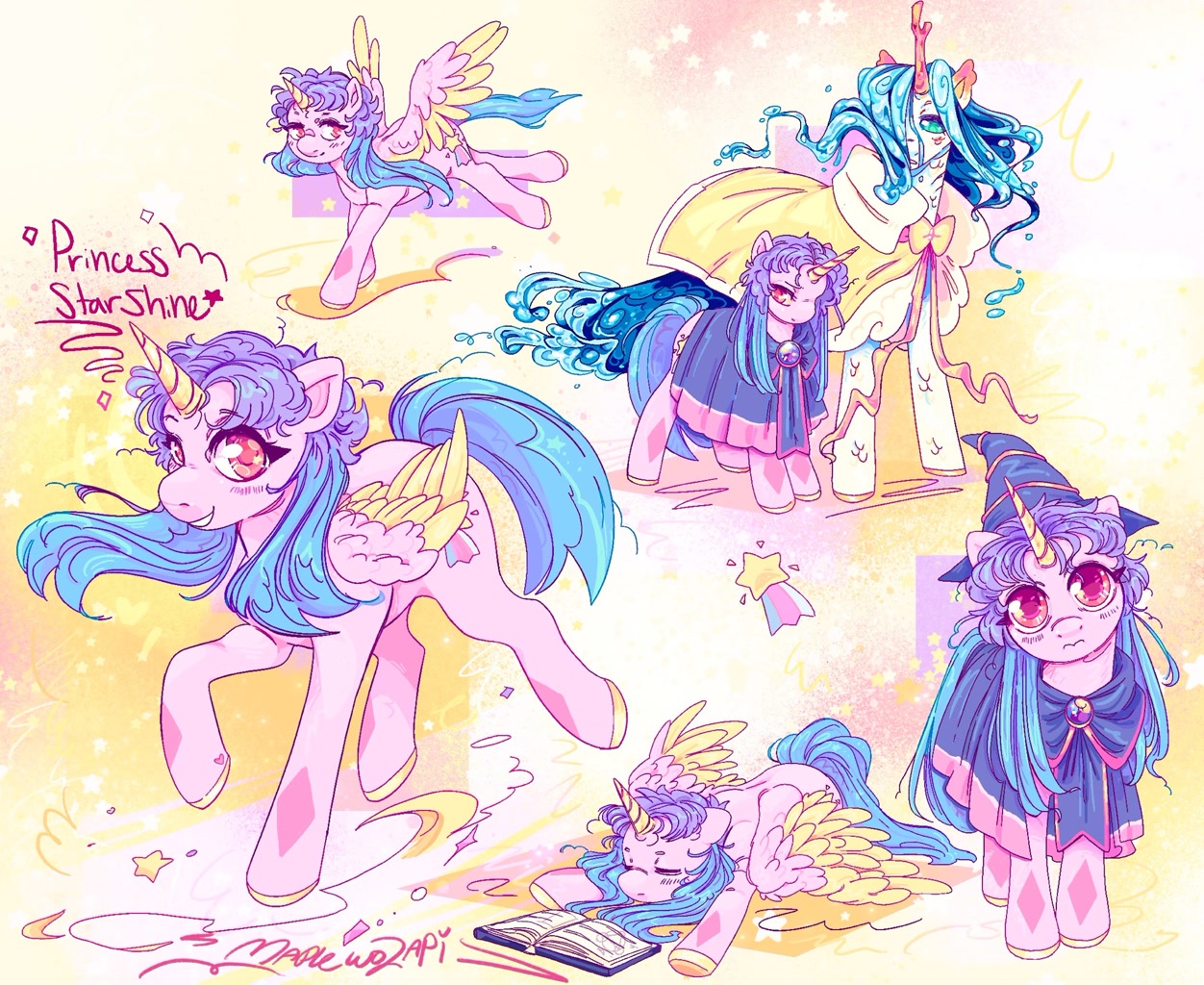 #3218436 - safe, artist:maplewozapi, oc, oc only, oc:prince raindrop, oc:princess star shine ...