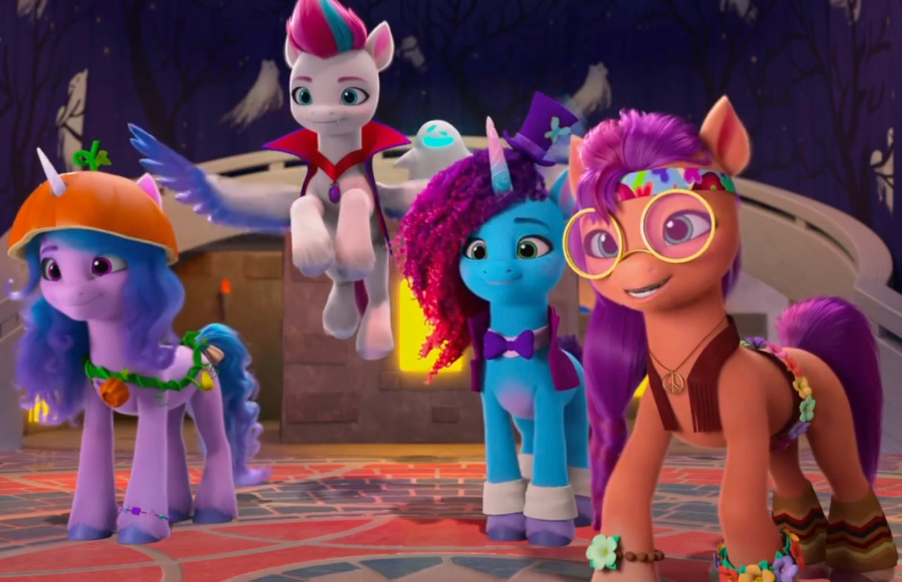 #3218486 - safe, screencap, izzy moonbow, misty brightdawn, sunny ...