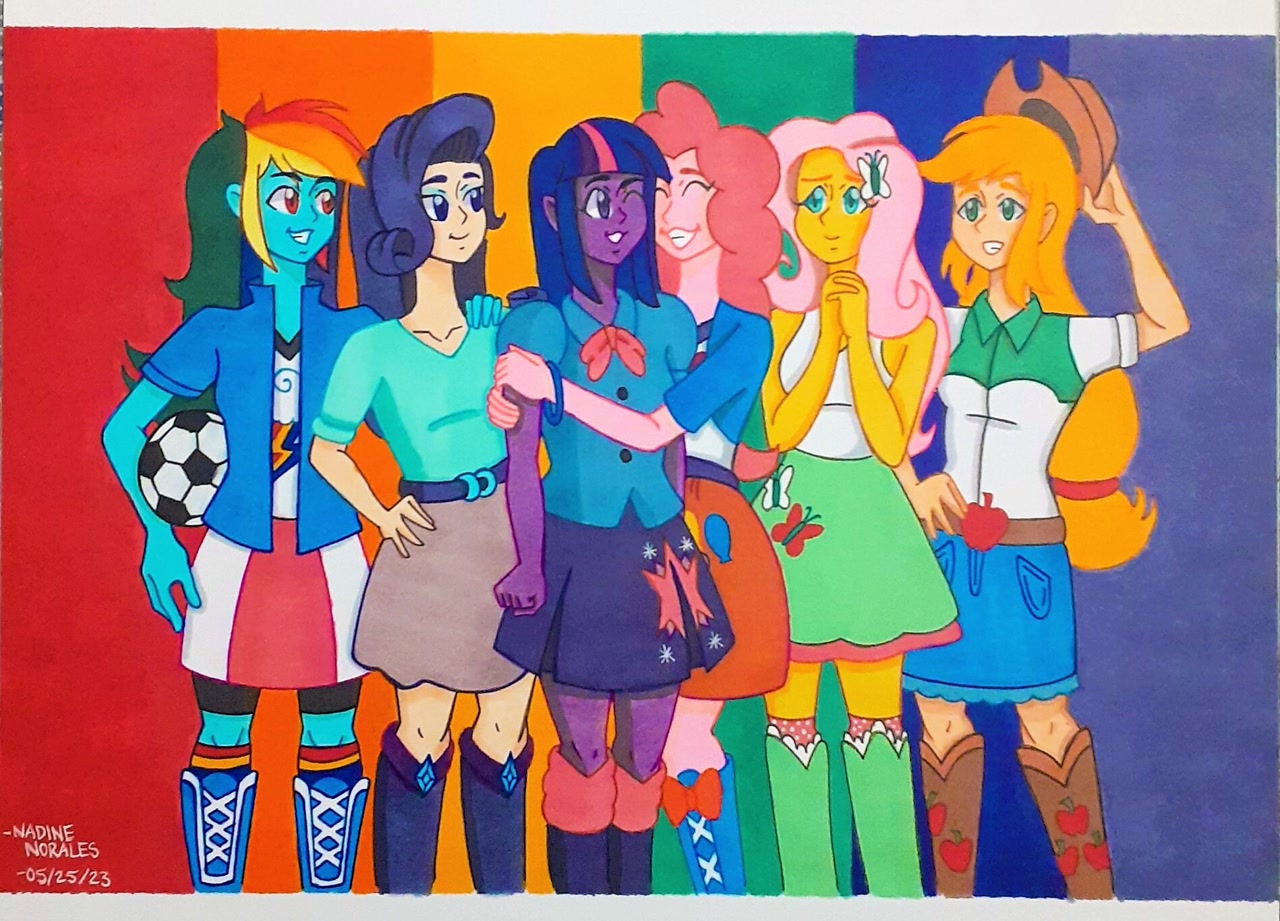 #3218657 - safe, artist:nadine_norales, applejack, fluttershy, pinkie ...