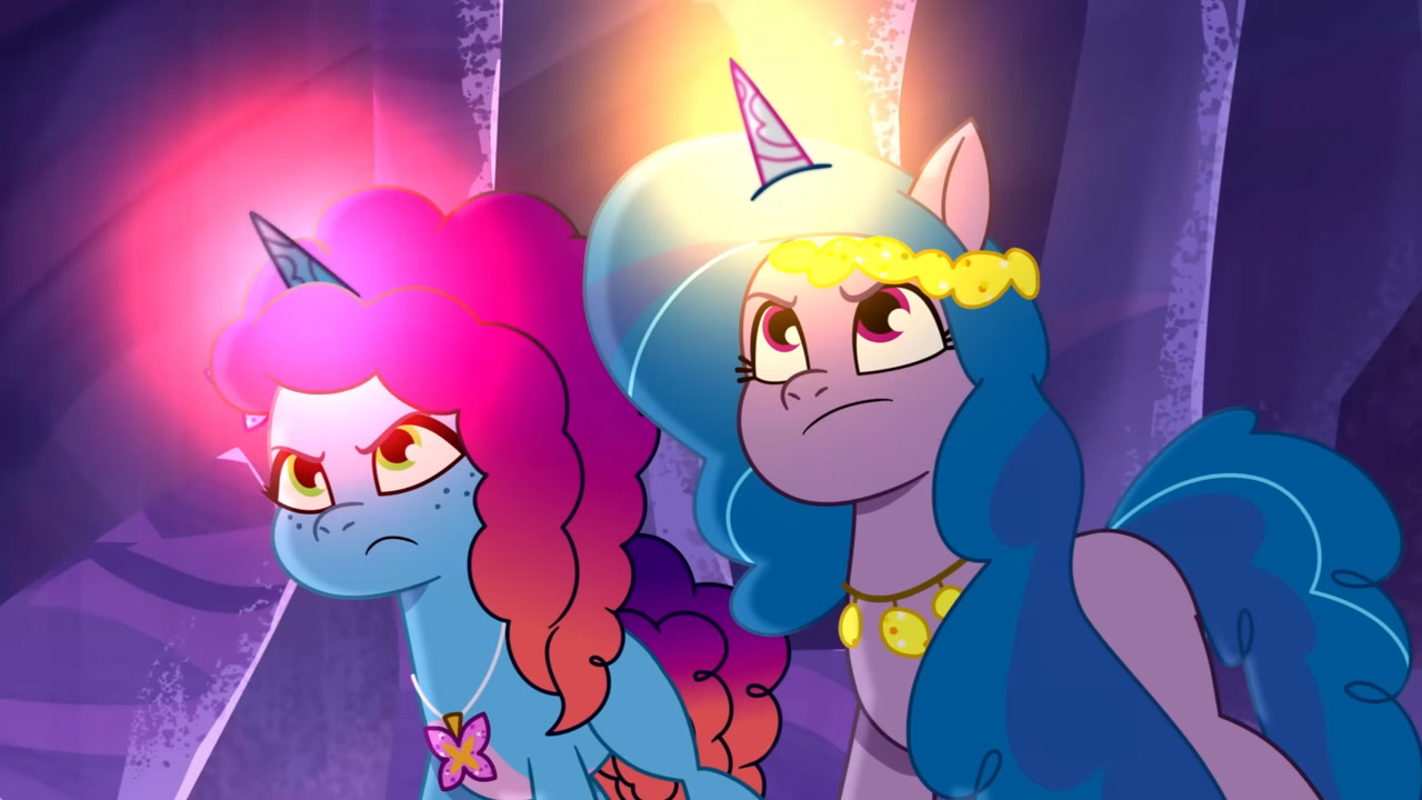 #3218886 - safe, screencap, izzy moonbow, misty brightdawn, pony, unicorn, g5, lavarynth, my ...