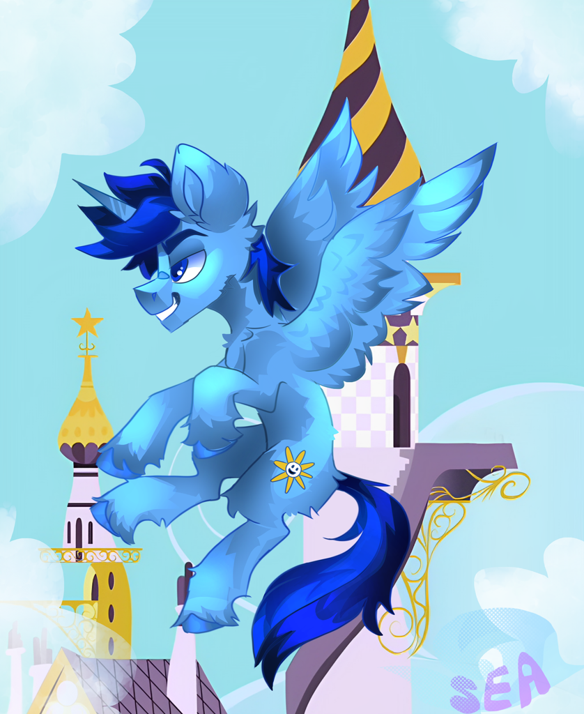 #3218890 - artist needed, source needed, safe, oc, oc only, oc:blue thunder, alicorn, pony ...
