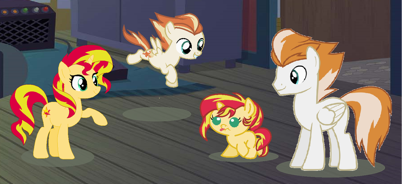 #3219486 - safe, artist:princessfloriana, fire streak, sunset shimmer ...