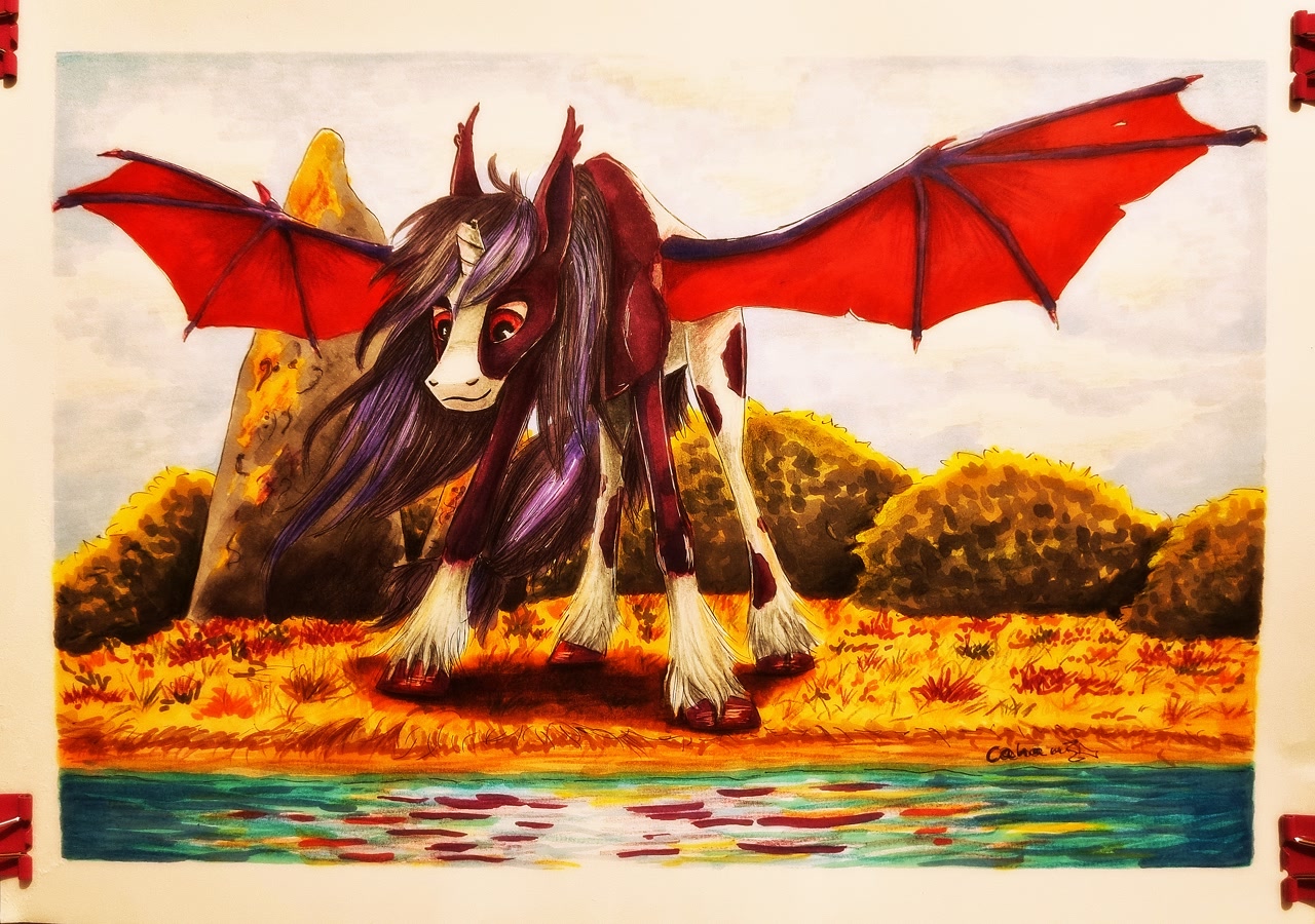 #3219504 - safe, artist:cahandariella, oc, oc only, alicorn, bat pony ...