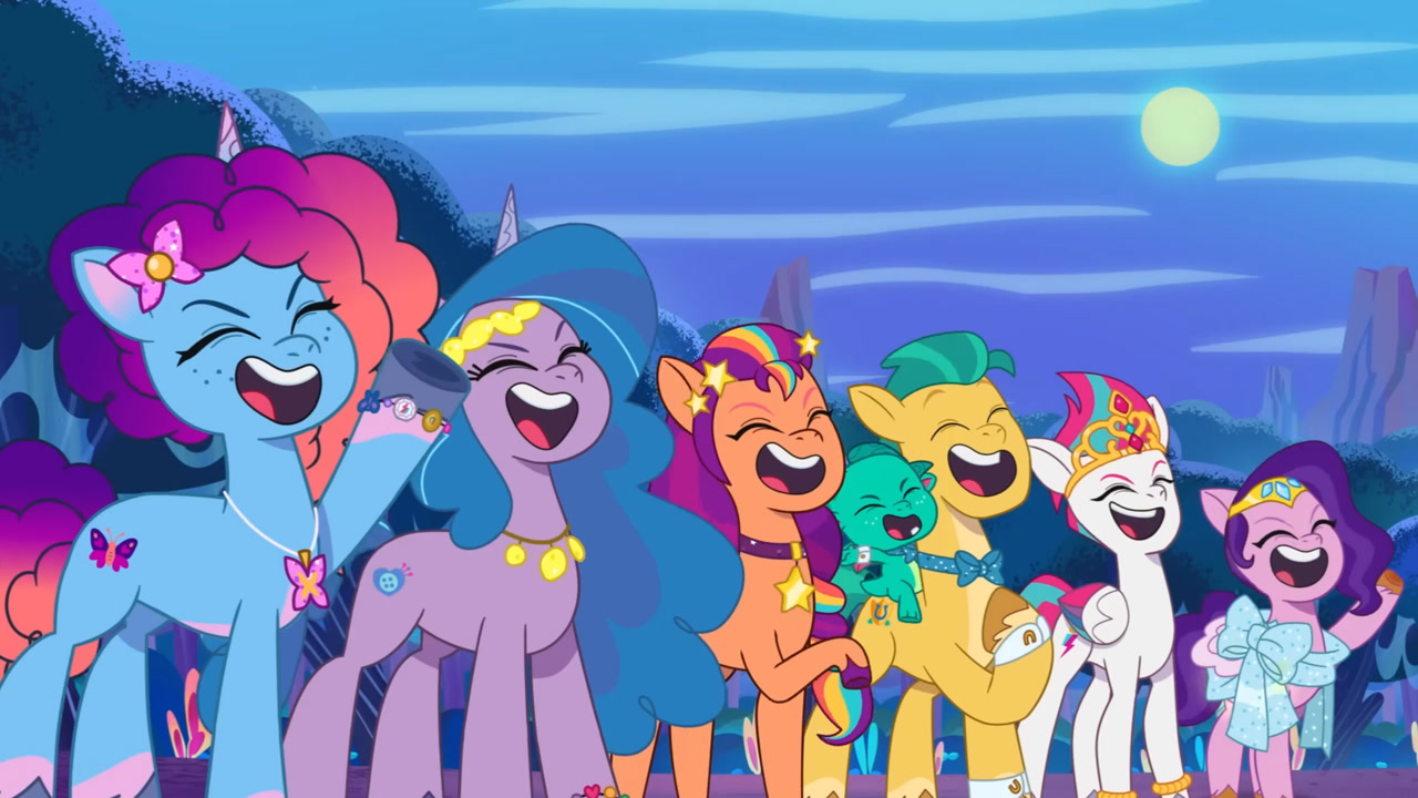 #3219749 - safe, screencap, hitch trailblazer, izzy moonbow, misty ...