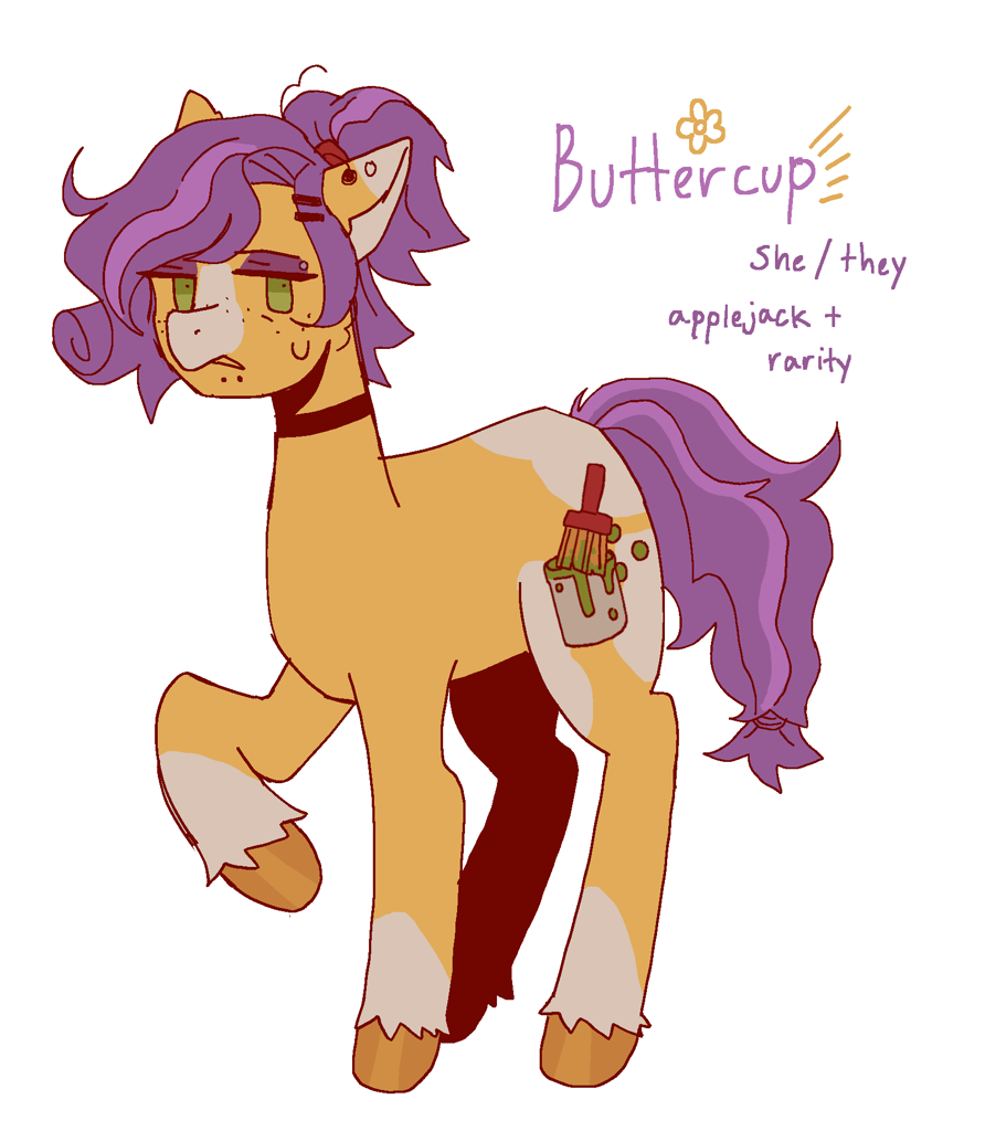 #3220026 - safe, artist:lawldog, oc, oc only, oc:buttercup, earth pony, pony, choker, earth pony ...