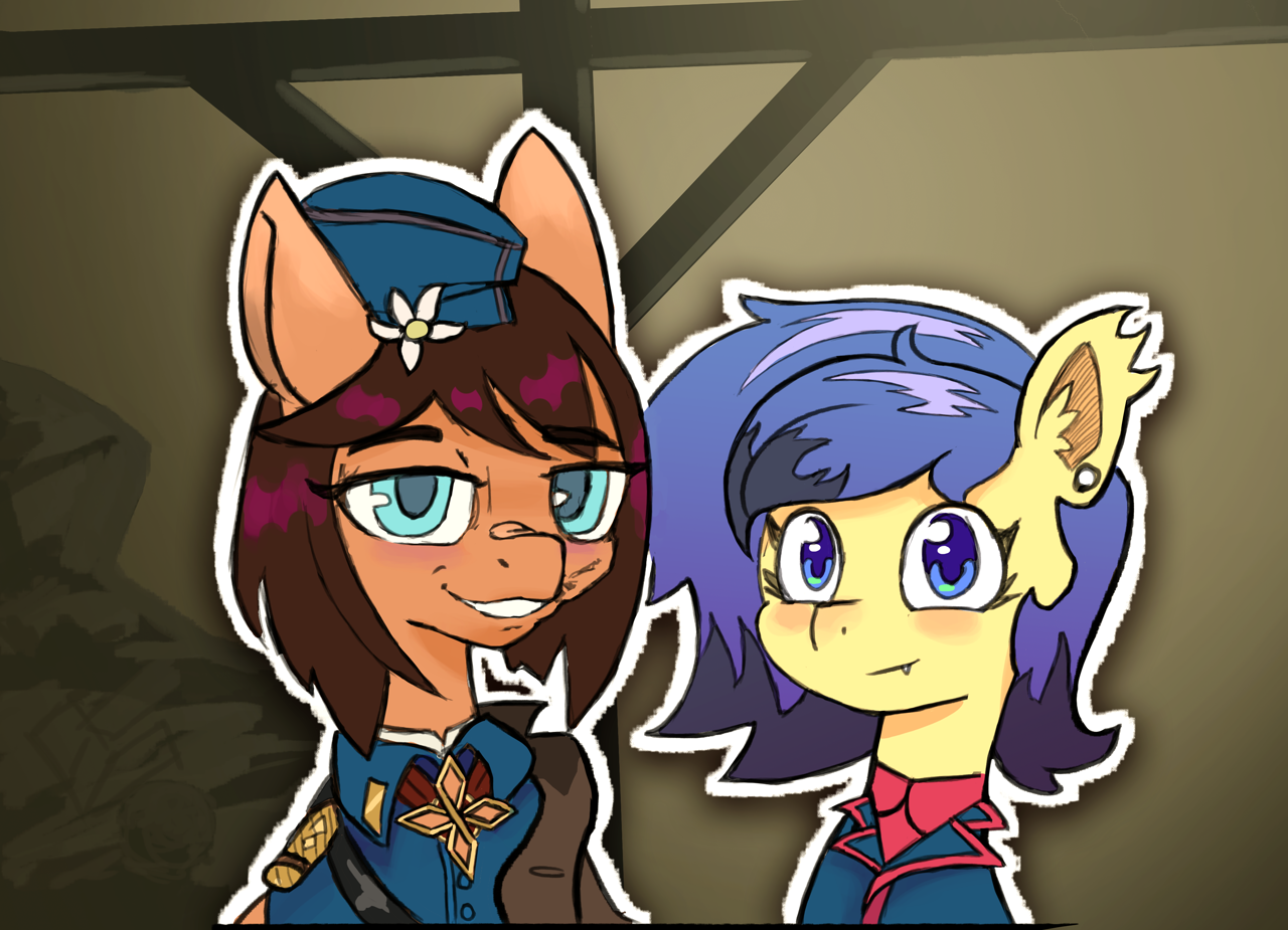 #3220865 - safe, artist:mikeylokey, oc, oc:rouge guirlande, oc:skyé ...