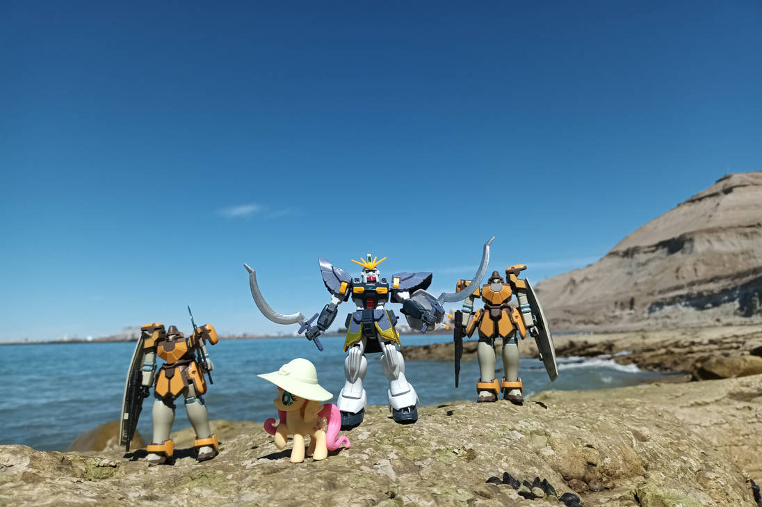 #3221809 - safe, artist:dingopatagonico, fluttershy, pegasus, gundam ...