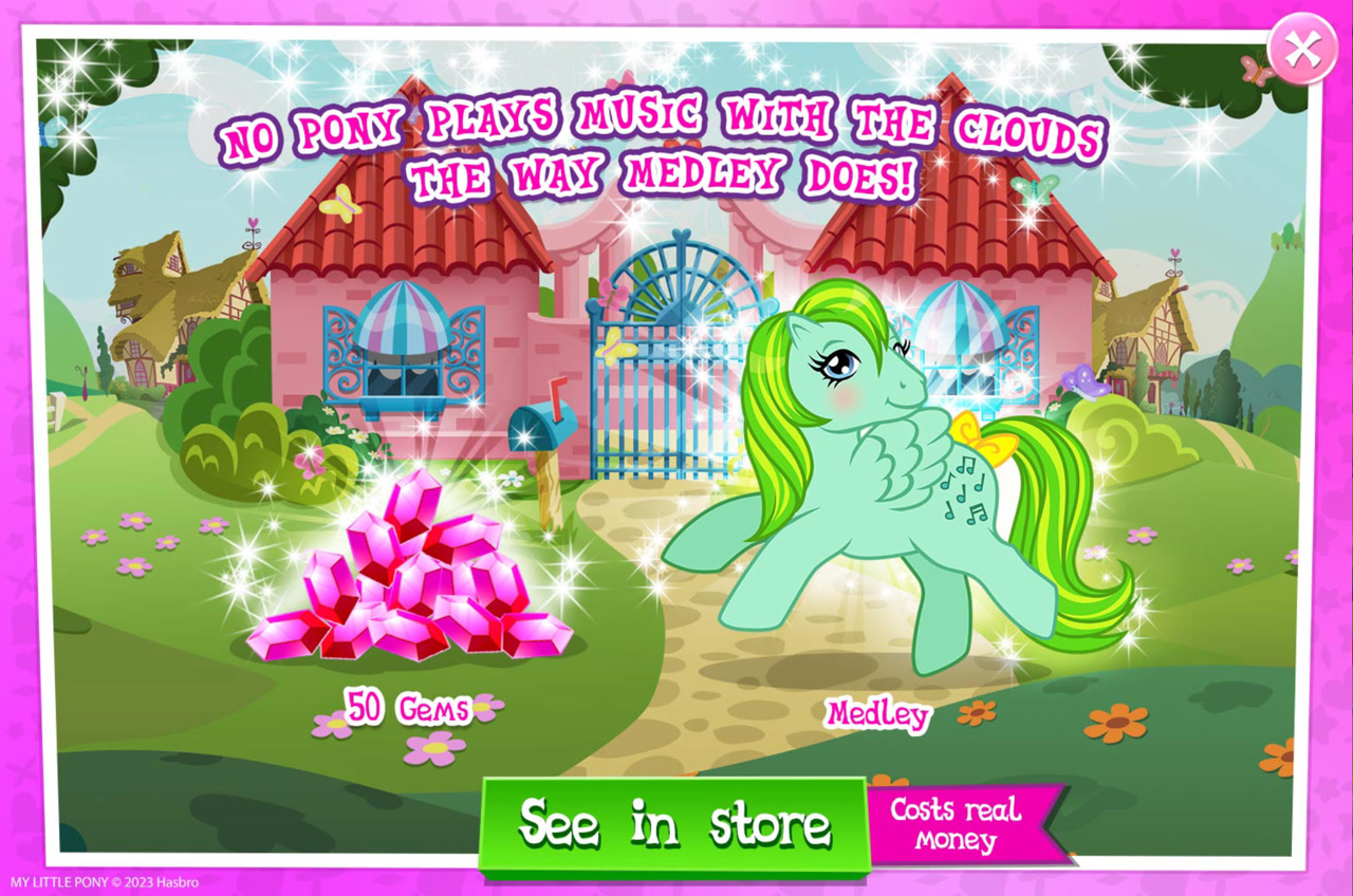 #3222864 - safe, gameloft, medley, pegasus, pony, g1, g4, my little ...