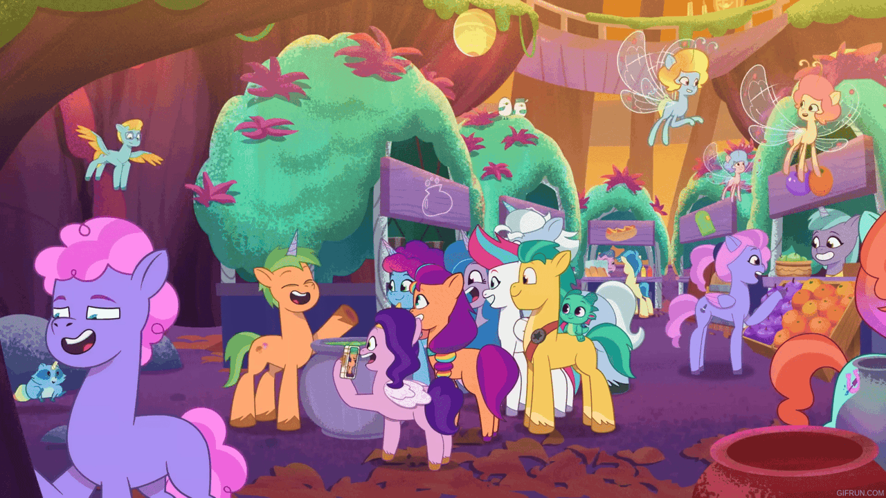 #3223056 - safe, screencap, alphabittle blossomforth, cherry prancer, feather clips, grassy ...