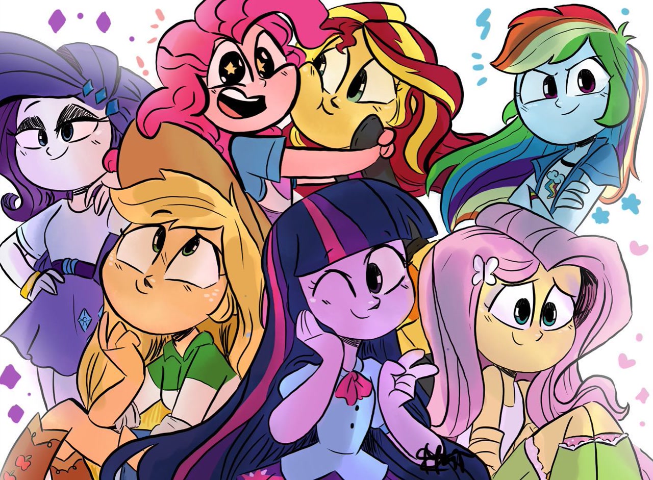#3223106 - safe, artist:mariart.corner, applejack, fluttershy, pinkie ...
