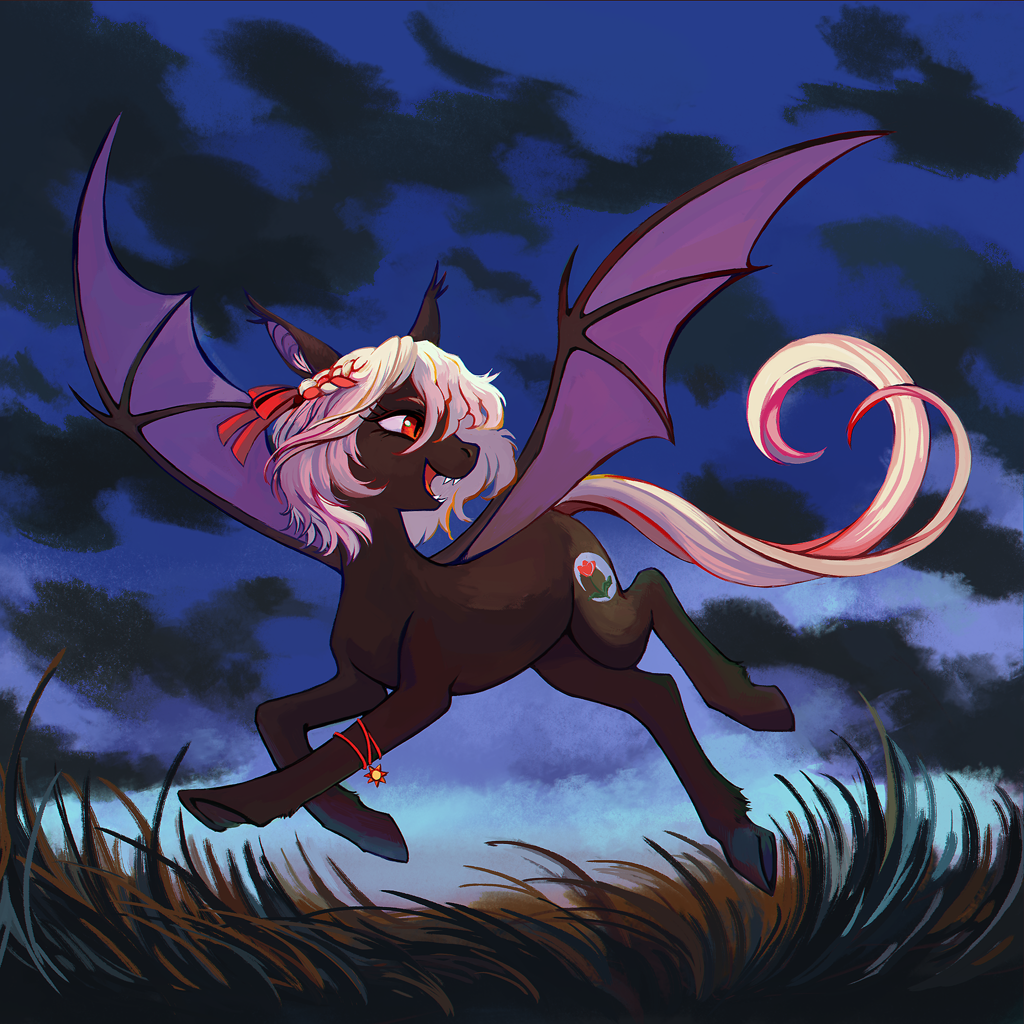 #3224321 - safe, artist:weird--fish, part of a set, oc, oc:enotera, bat pony, pony, bat pony oc ...