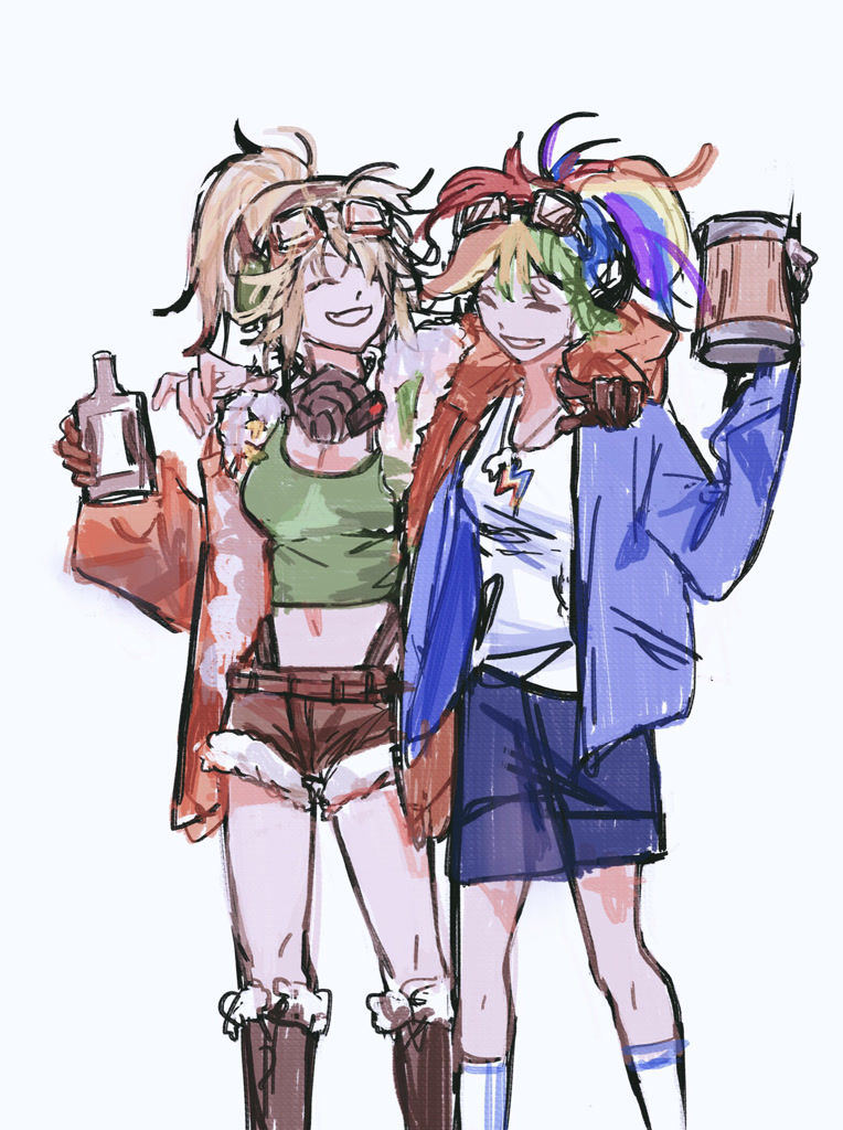 #3224482 - safe, artist:beinanzhe, applejack, rainbow dash, human, g4 ...