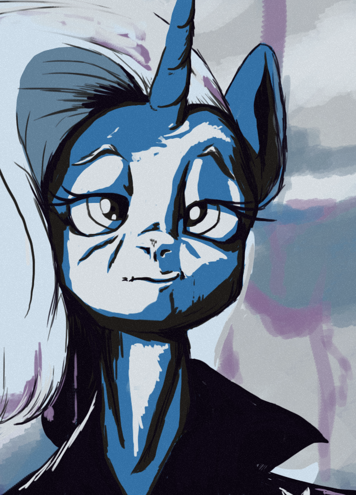 #3225637 - safe, artist:aaronmk, trixie, bust, cloak, clothes, disco ...