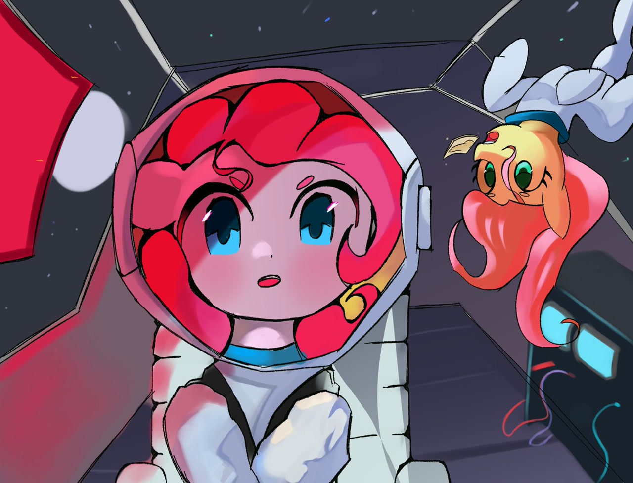 #3225946 - safe, artist:solid shrimp, fluttershy, pinkie pie, earth ...