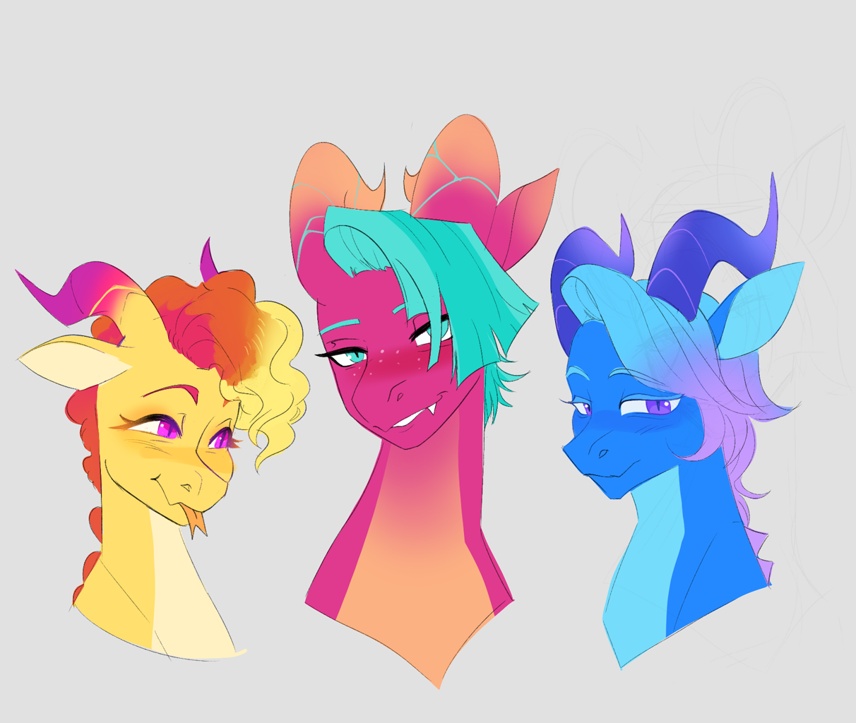 #3227176 - safe, artist:aztrial, blaize skysong, dragon, g5, spoiler:g5, trio - Derpibooru