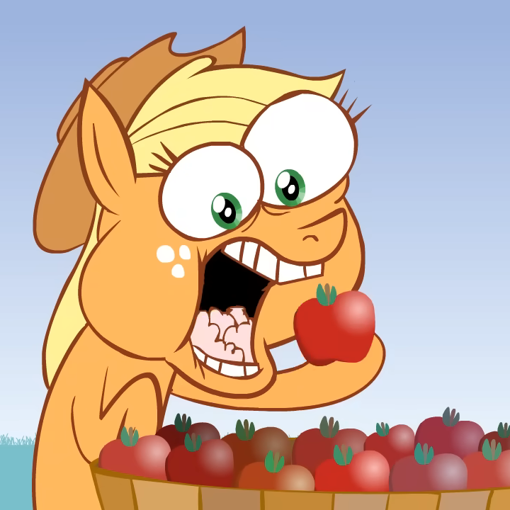 #3227538 - safe, screencap, applejack, alicorn, apple, eating, food ...
