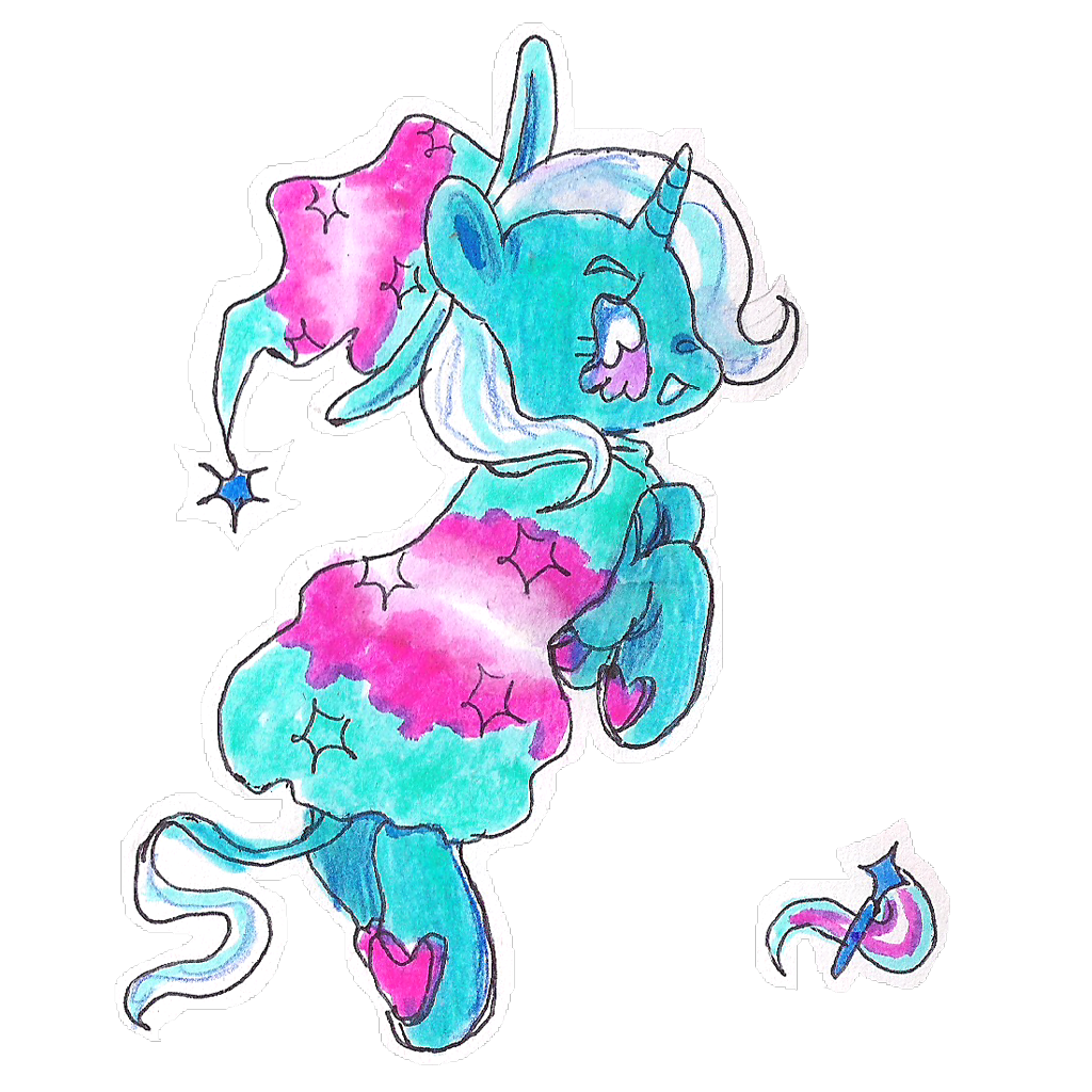 #3227766 - safe, artist:larvaecandy, trixie, pony, unicorn, g4, pride ...