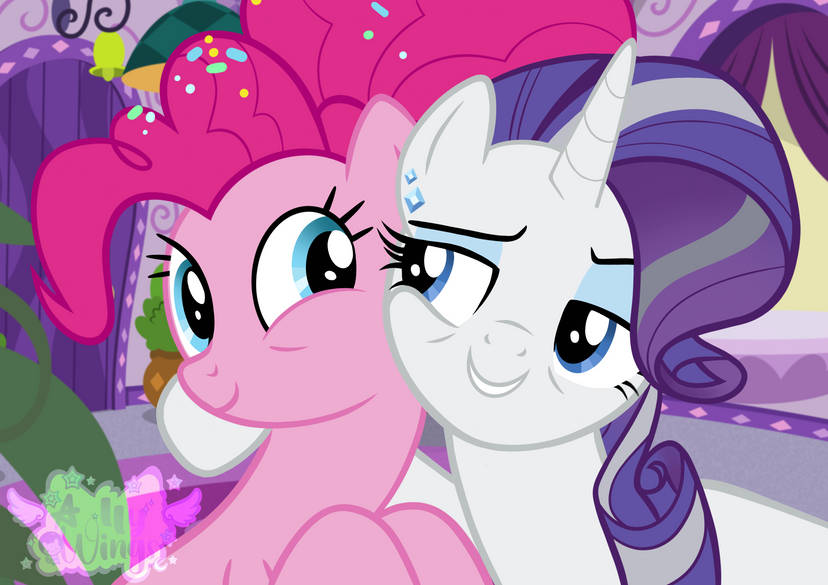 #3227868 - safe, artist:_allywings, pinkie pie, rarity, earth pony ...