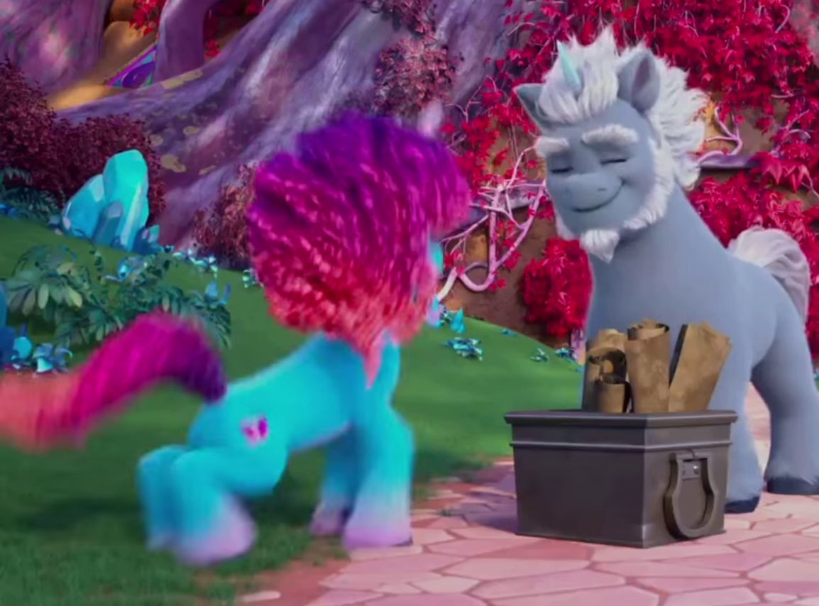 #3211980 - safe, screencap, alphabittle blossomforth, misty brightdawn, pony, unicorn, father of ...