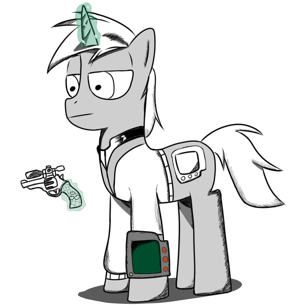 #3212341 - safe, artist:spark elegy, oc, oc:littlepip, pony, unicorn ...