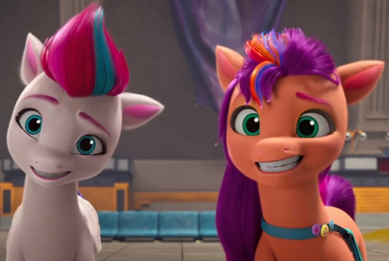 #3214080 - safe, screencap, sunny starscout, zipp storm, earth pony, pegasus, pony, father of ...