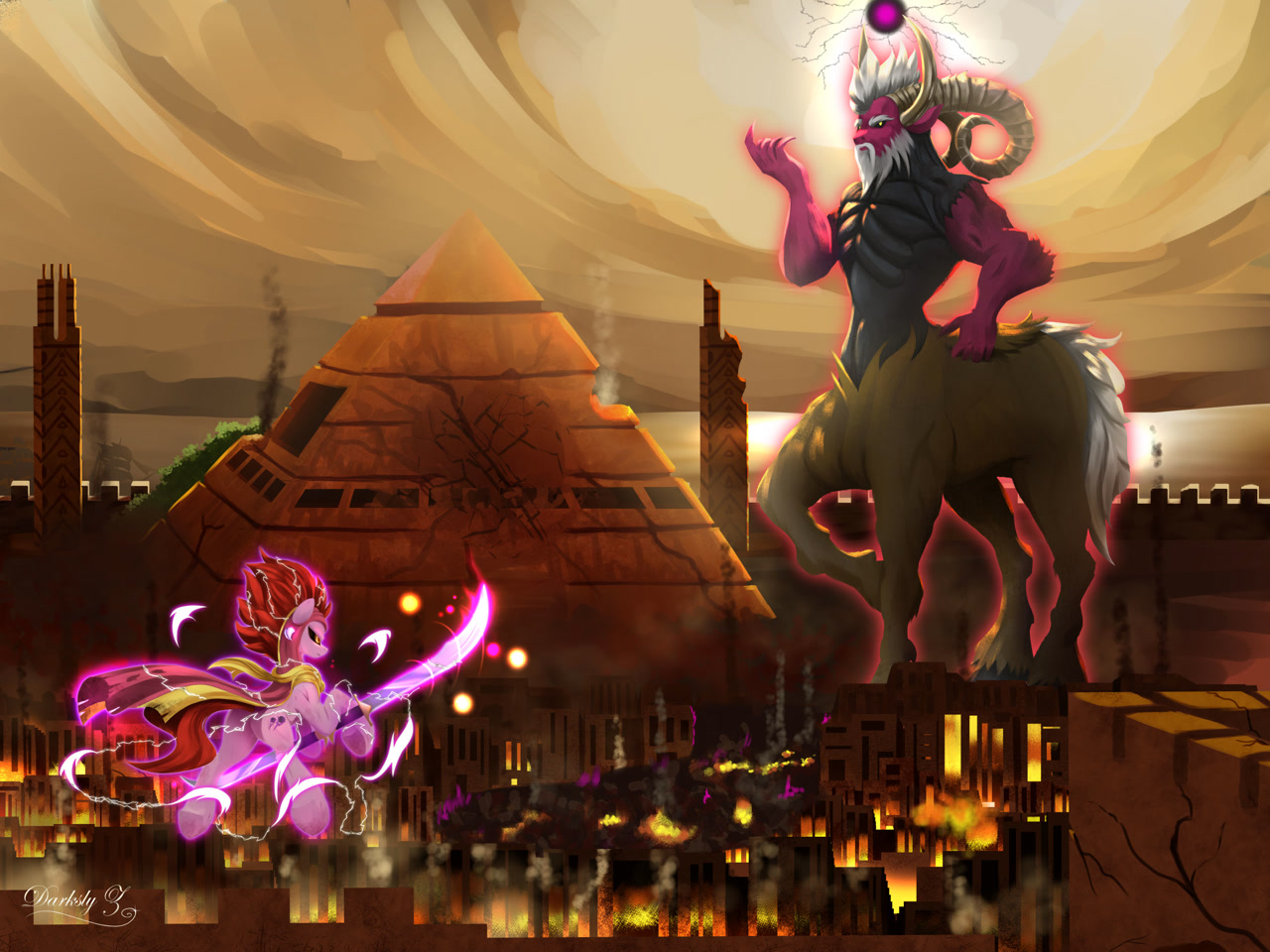 #3214773 - safe, artist:darksly, sendak the elder, centaur, pony, taur ...