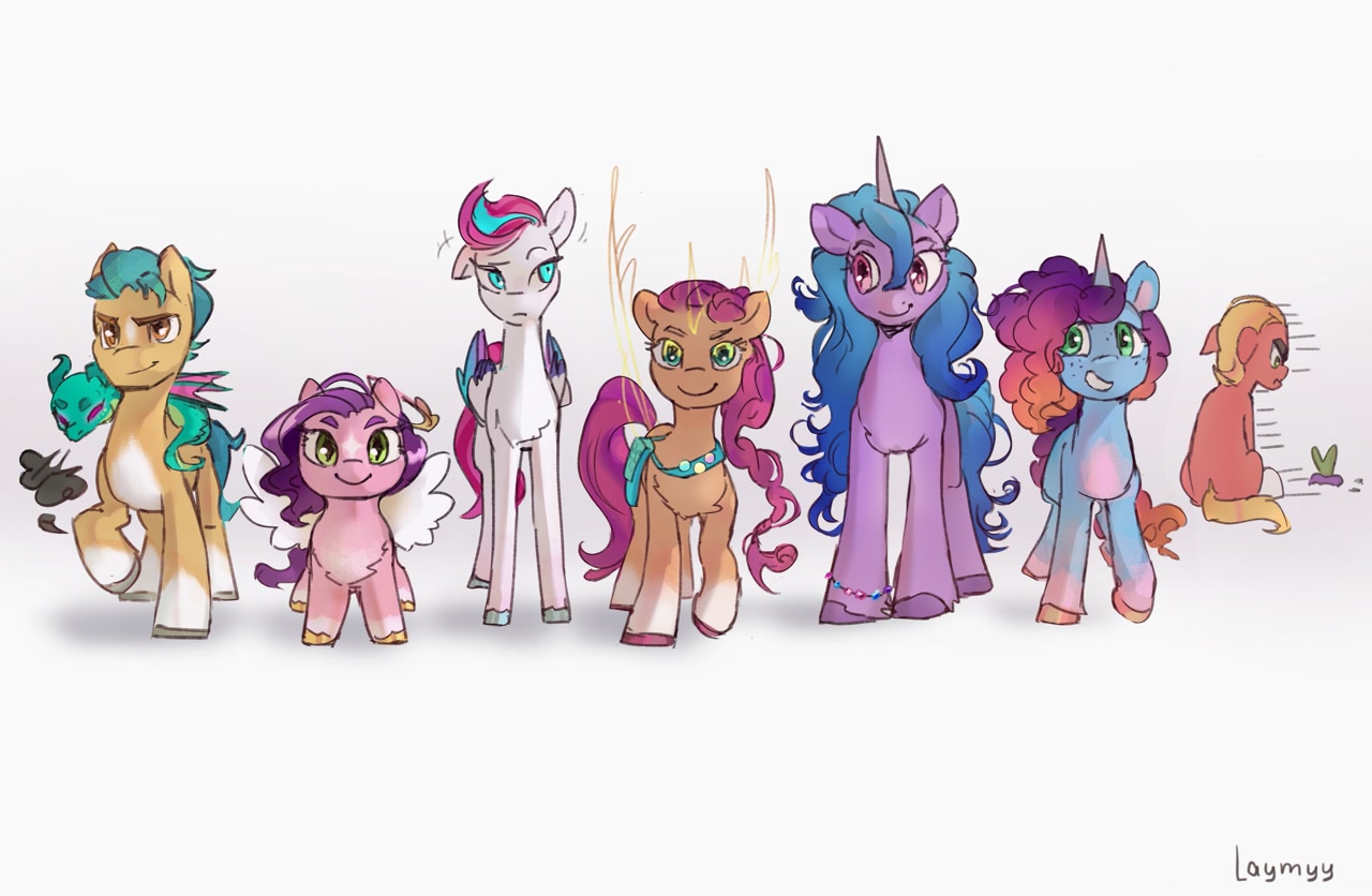 #3214906 - safe, artist:laymy, hitch trailblazer, izzy moonbow, misty ...