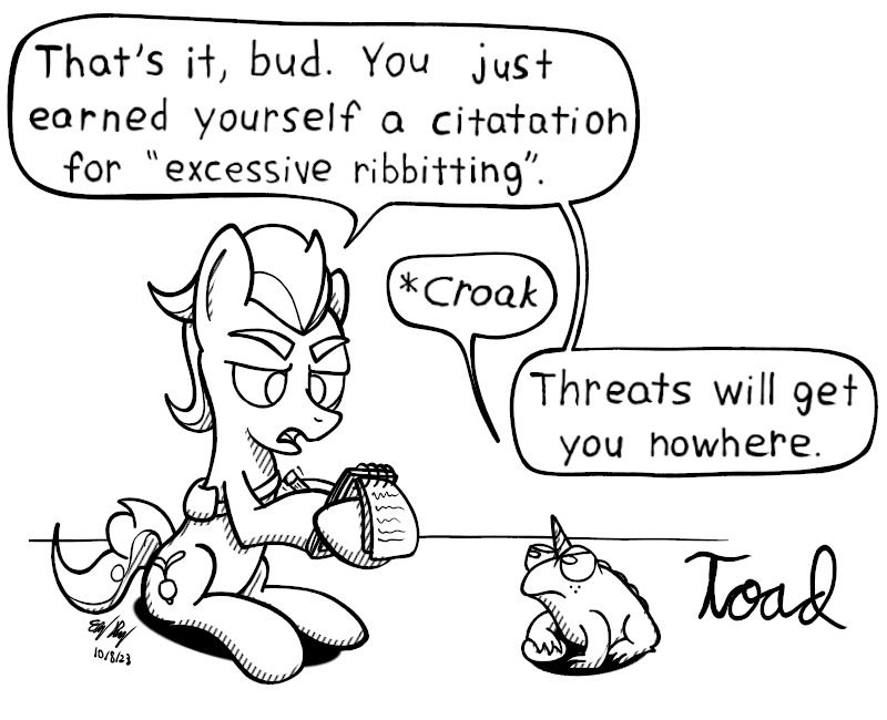 #3214939 - safe, artist:ebbysharp, sprout cloverleaf, earth pony, frog ...