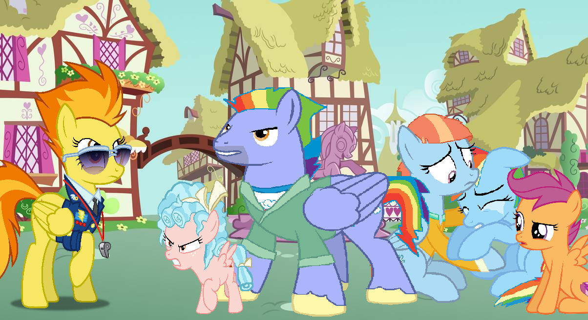 #3215382 - safe, artist:diana173076, bow hothoof, cozy glow, rainbow ...