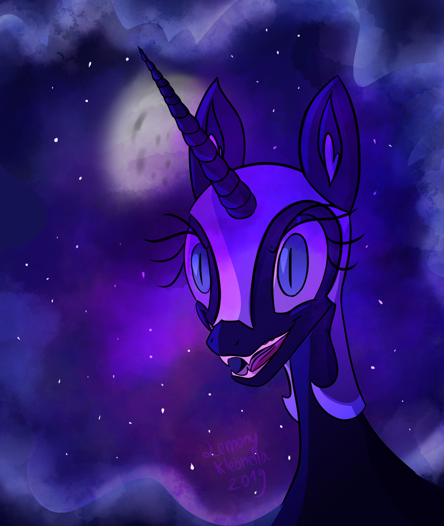 #3215579 - safe, artist:lemonykleonella, nightmare moon, alicorn, pony ...