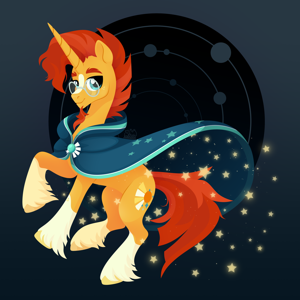 #3231210 - safe, artist:kabuvee, sunburst, pony, unicorn, g4, cloak ...