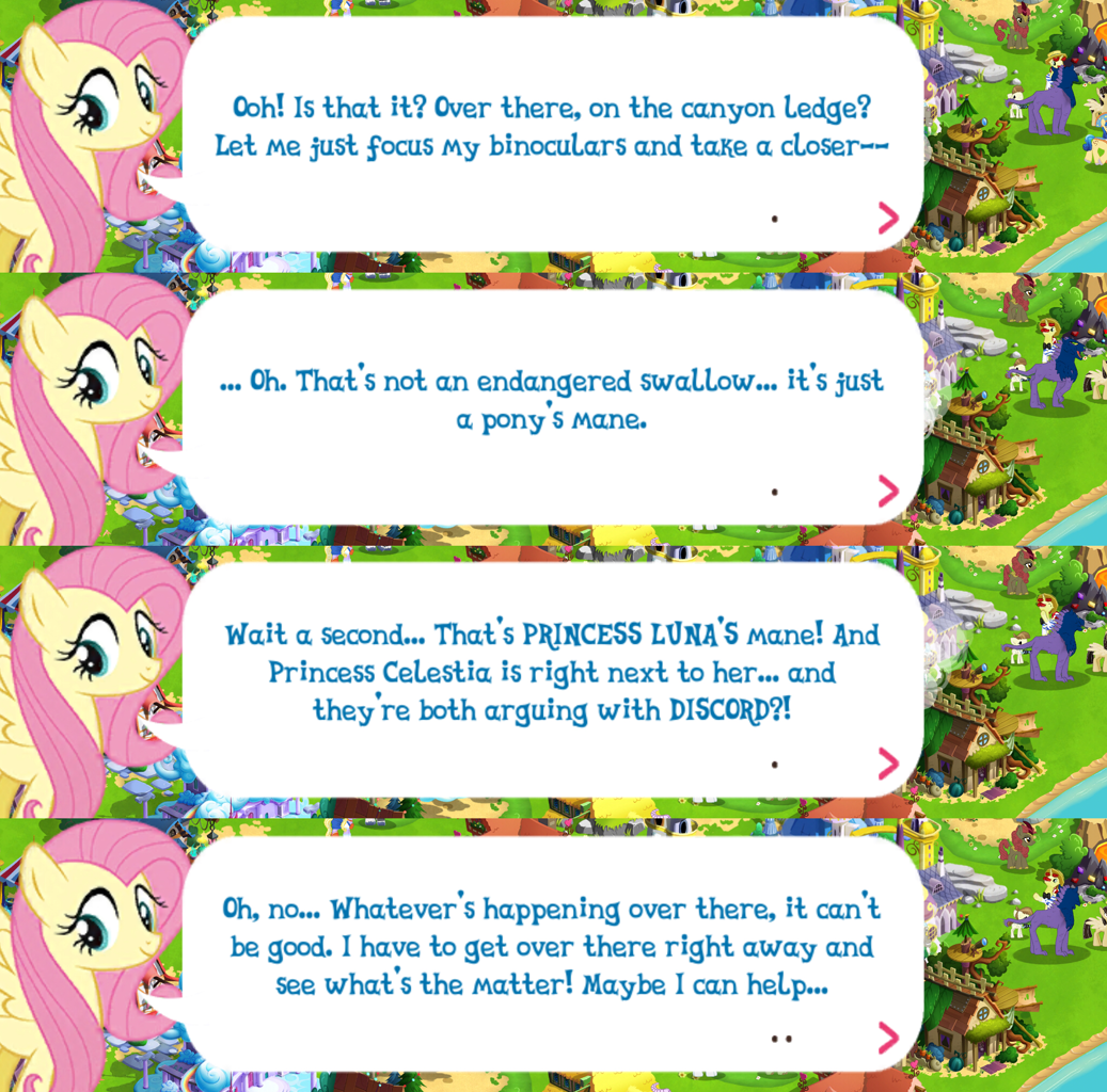 #3239822 - safe, gameloft, celena, featherweight, flim, fluttershy ...