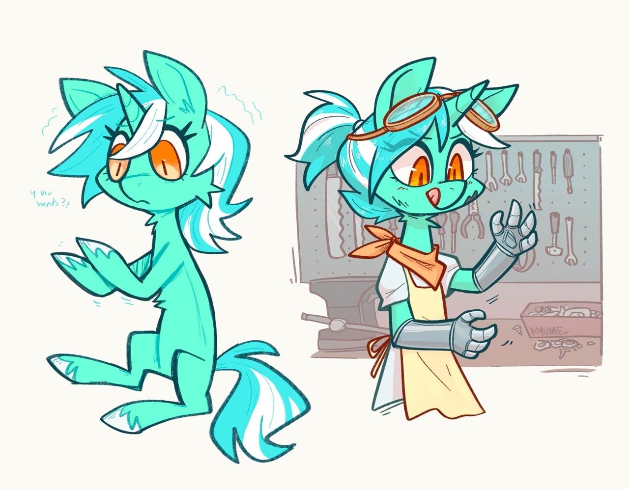 #3239941 - safe, artist:kazunekomori, lyra heartstrings, pony, unicorn ...