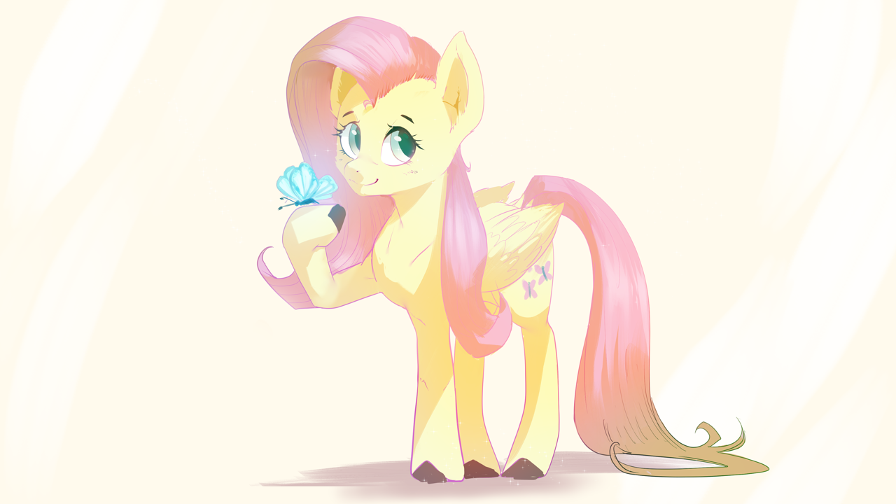 #3241926 - safe, artist:naafreelanceartist, fluttershy, butterfly ...