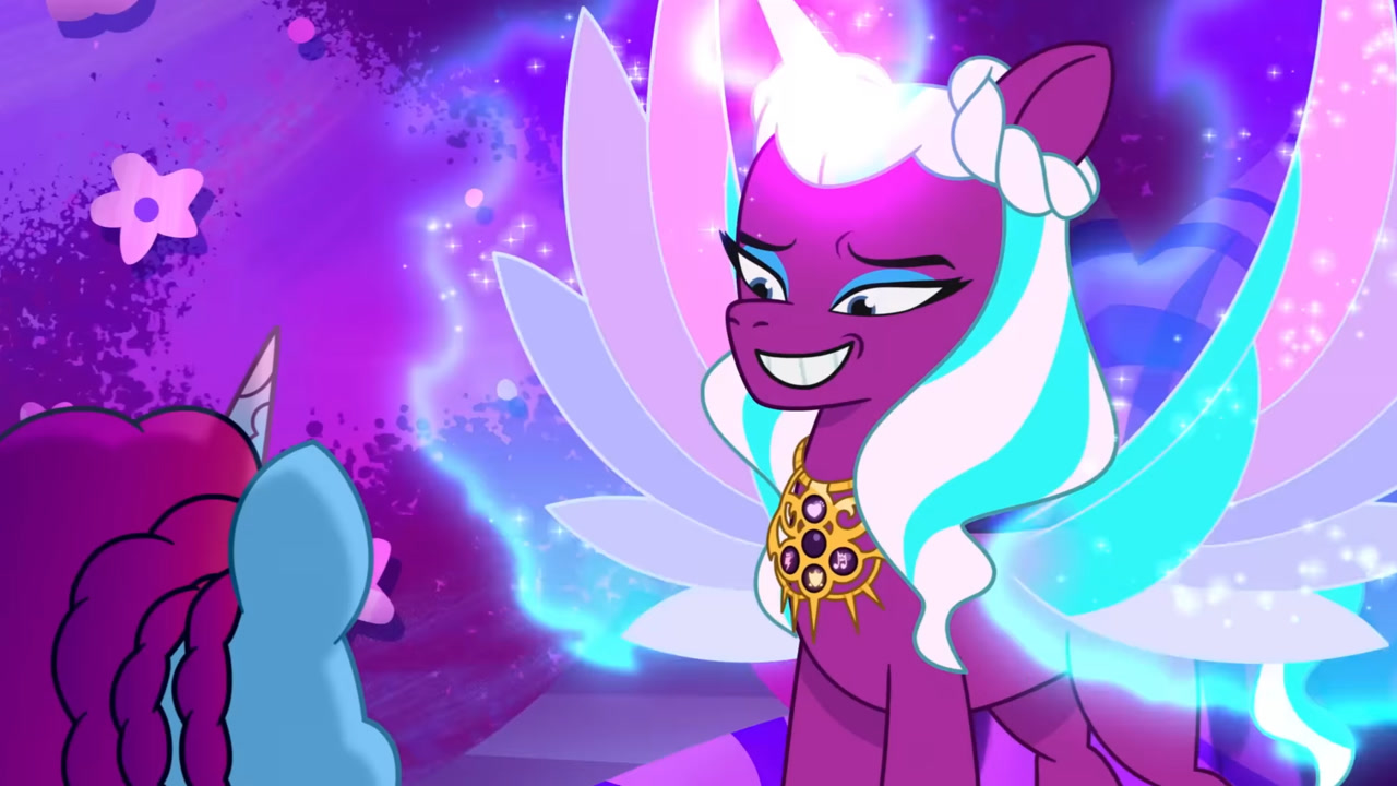 #3243294 - safe, screencap, misty brightdawn, opaline arcana, alicorn, pony, unicorn, g5, my ...