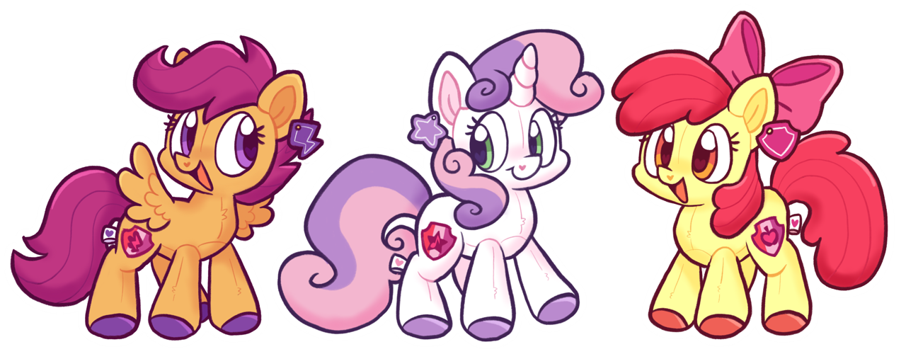 #3243740 - safe, artist:raystarkitty, apple bloom, scootaloo, sweetie ...