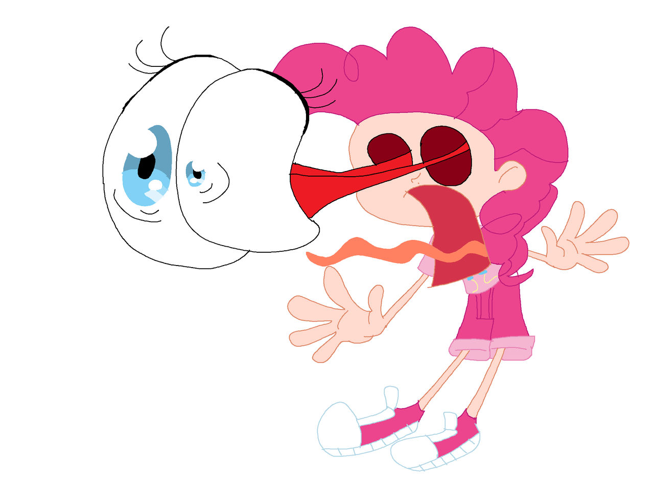 #3231668 - safe, artist:thelittlefishy2923, pinkie pie, human, g4, cartoon physics, eye bulging ...