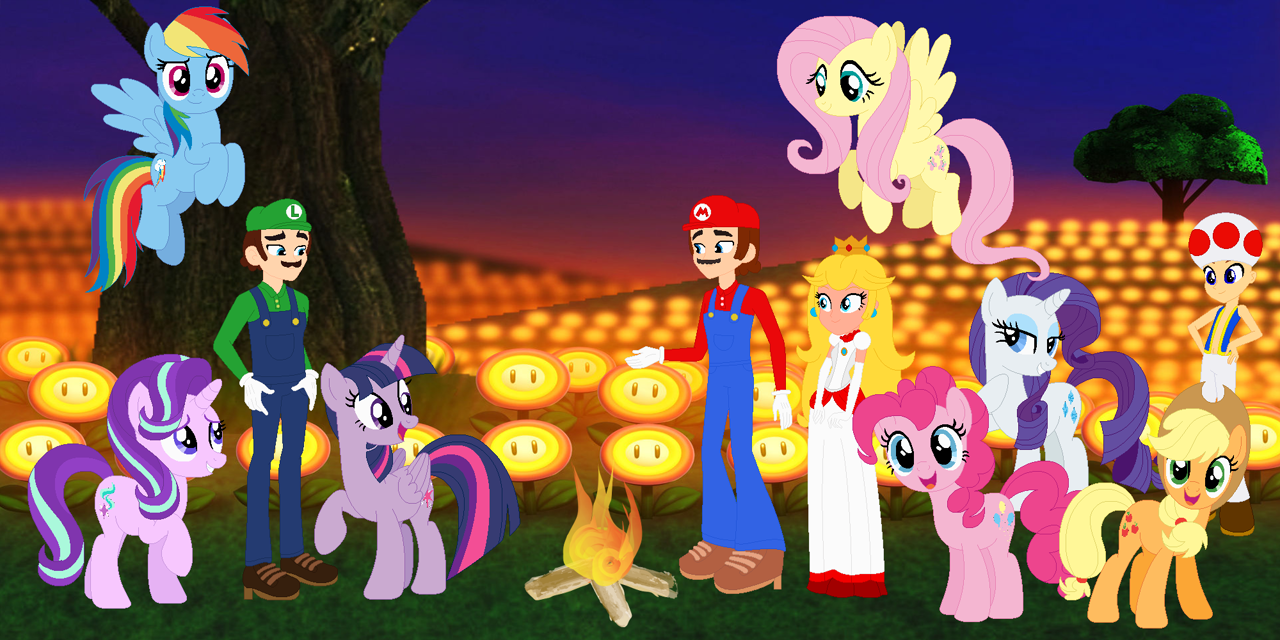 #3244887 - safe, artist:mak2020, artist:selenaede, artist:user15432, applejack, fluttershy ...