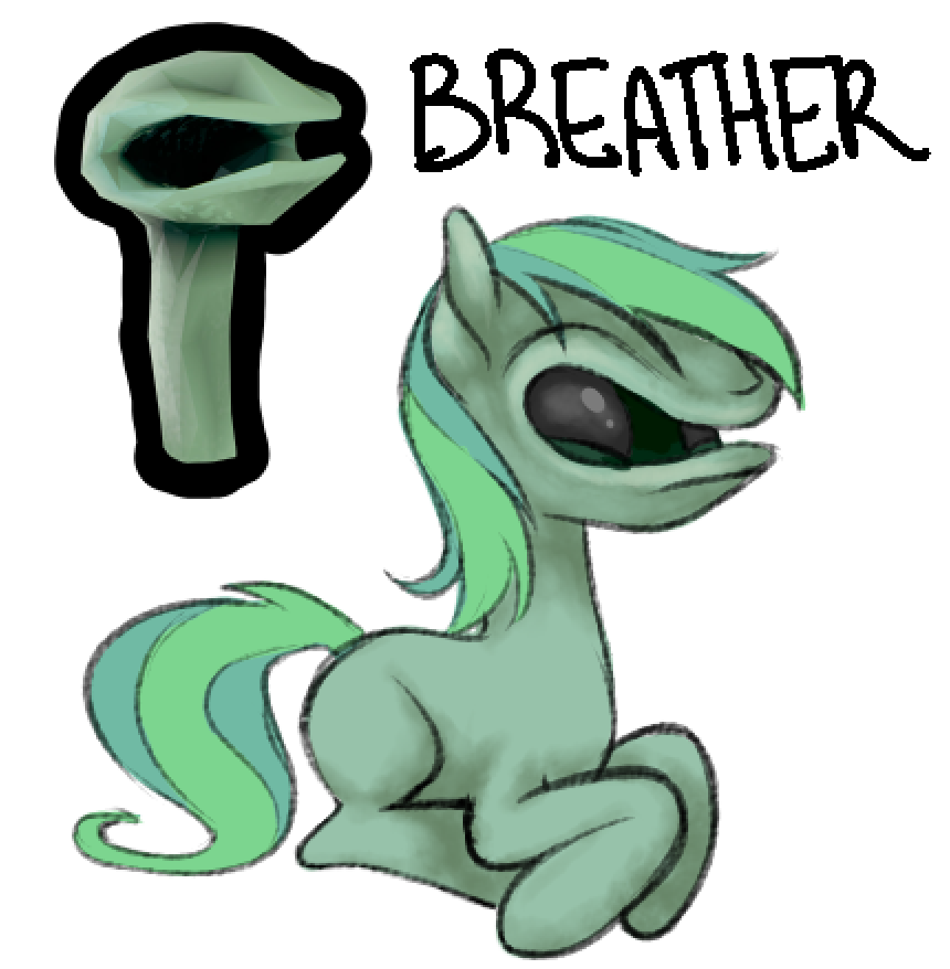 #3245968 - safe, artist:wtfponytime, alien, alien pony, pony, breather ...